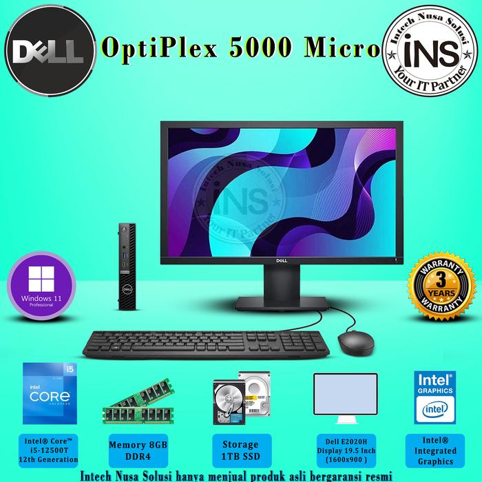 Jual PC DELL OptiPlex 5000 Micro i5-12500T 8GB 1TB SATA/512GB/1TB SSD ...