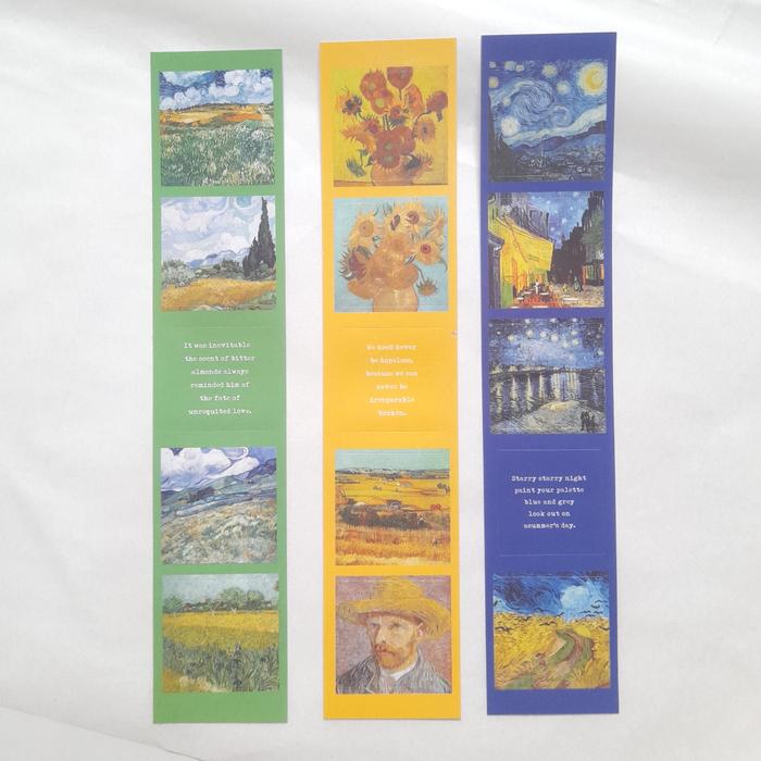 Jual 3 Lembar Sticker Art Gallery Lukisan Mini Van Gogh Monet Vintage ...