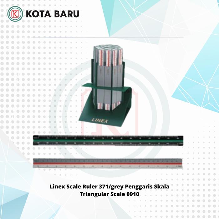 Jual Linex Scale Ruler 371/grey Penggaris Skala Triangular Scale 0910 ...
