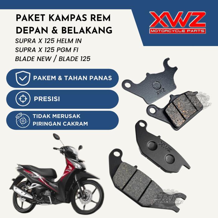 Jual KAMPAS REM DEPAN BELAKANG SUPRA X 125 PGM FI HELM IN BLADE 125 XWZ ...