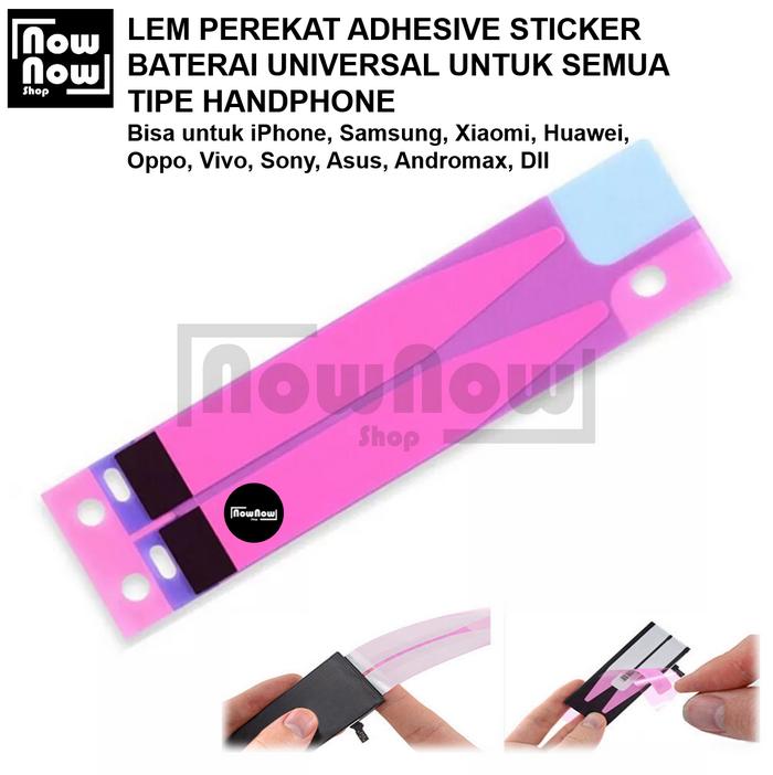 Jual LEM BATERAI STICKER ADHESIVE TAPE PEREKAT STRIP STIKER UNIVERSAL ...