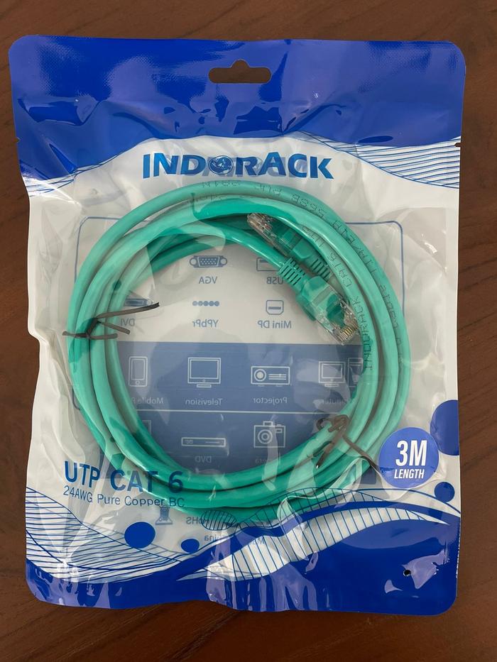 Jual KABEL LAN 3M PATCH CORD UTP 3Meter Lengkap RJ45 Cat6 - biru - Hijau - Jakarta Pusat ...