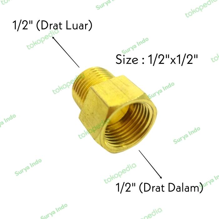Jual VLOK RING KUNINGAN 1/2" x 1/2" VERLOP FLOK PLOK RING SAMBUNGAN ...