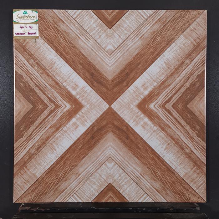 Jual Keramik Lantai Mulia Signature CEDARIA Brown / Grey 40x40 cm Kw1 ...