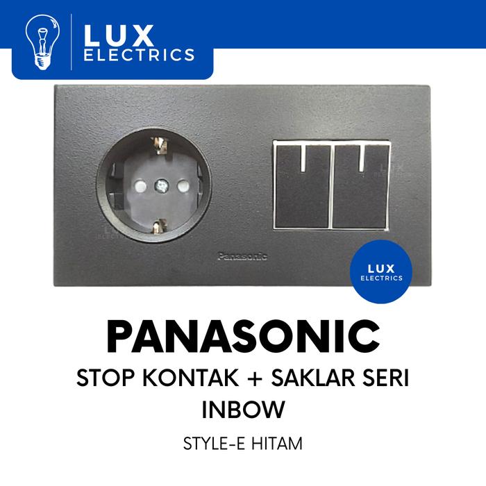 Jual Stop Kontak+Saklar Seri 1 Arah Inbow PANASONIC Style-E Hitam/Ganda ...