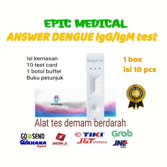 Jual Alat tes demam berdarah, dengue igg igm combo rapid test answer ...