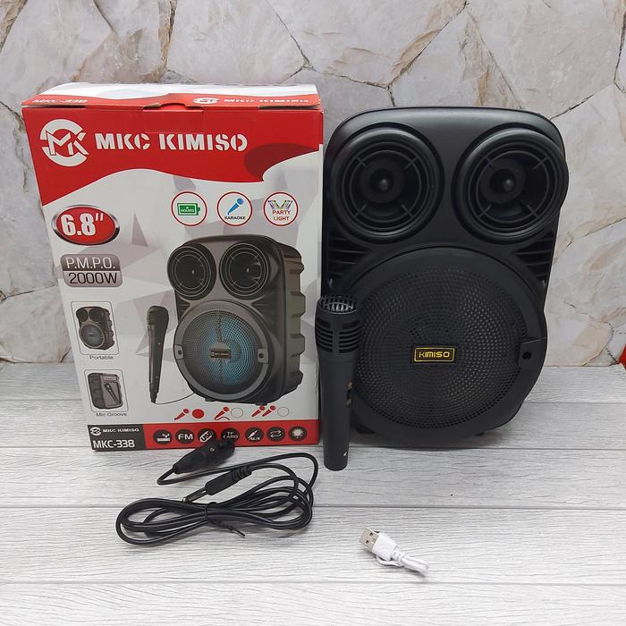 Jual Speaker Bluetooth Kimiso Free Mic 6.8“ 2000w Disko Kimiso MKC 338 ...