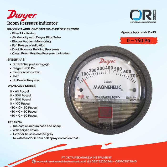Jual Magnehelic Dwyer Pressure Gauge Range 0-700 Pa - Kab. Bandung Barat - Okta Rekananda ...