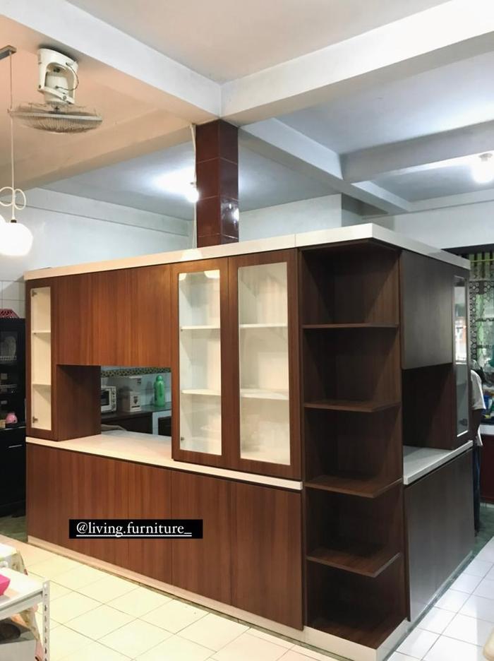Jual lemari rak minimalis hpl / almari kitchen motif solid hpl plywood ...