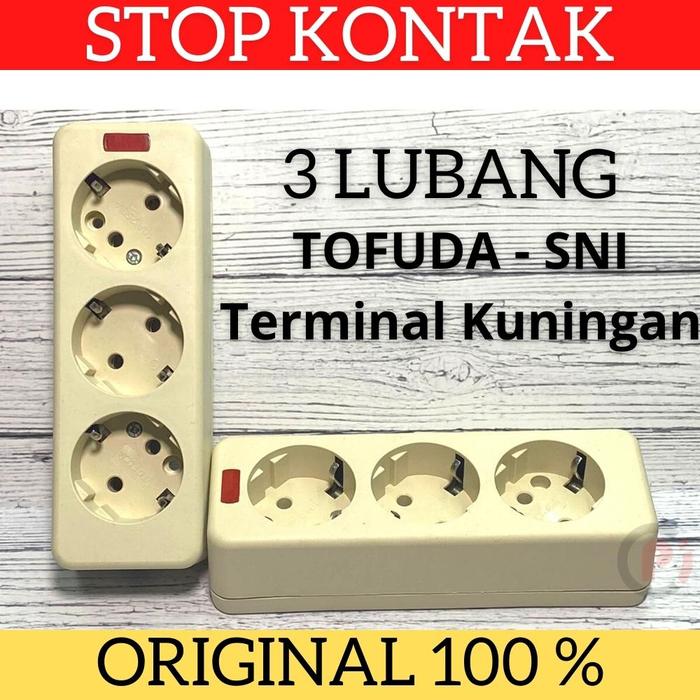 Jual TOFUDA Stop Kontak Terminal Listrik Colokan 3L 3 Lubang Ada ...