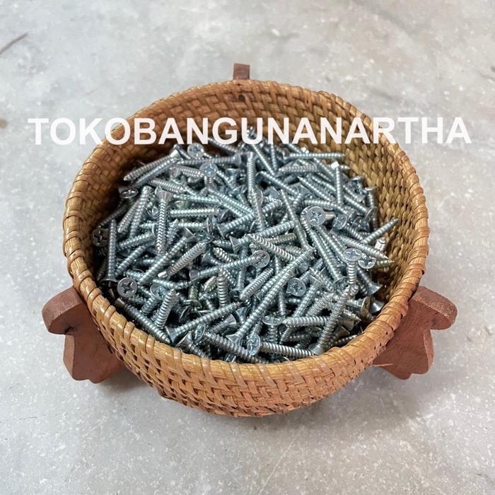 Jual 10pcs Skrup Kepala Rata/Sekrup Tapping(+)JF 6 x1/2,5/8,3/4,1,11/4 ...