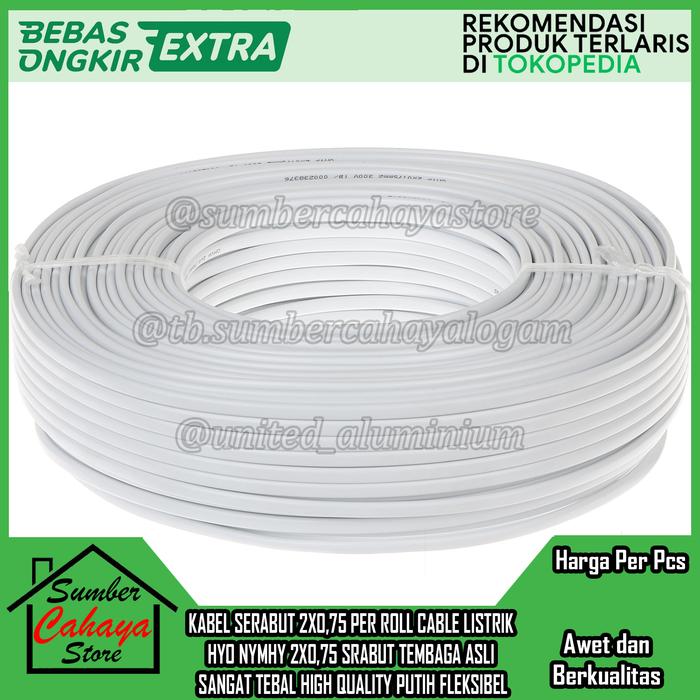 Jual kabel listrik per roll rol hyo 2x0.75 serabut tembaga asli tebal ...