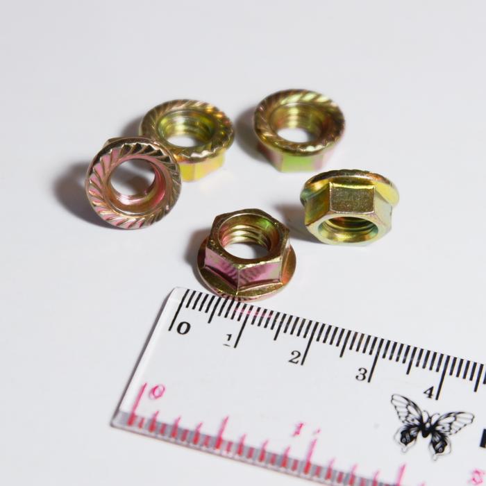 Jual Mur Flange nut M8 Untuk Baut Kunci 12 Kuning Mur Topi - Kab ...