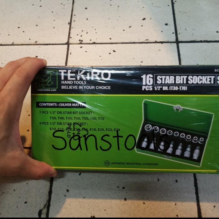 Jual Tekiro starbit & star E socket set 16pcs Kunci Sock L bintang M + F - 16pcs Tekiro ...