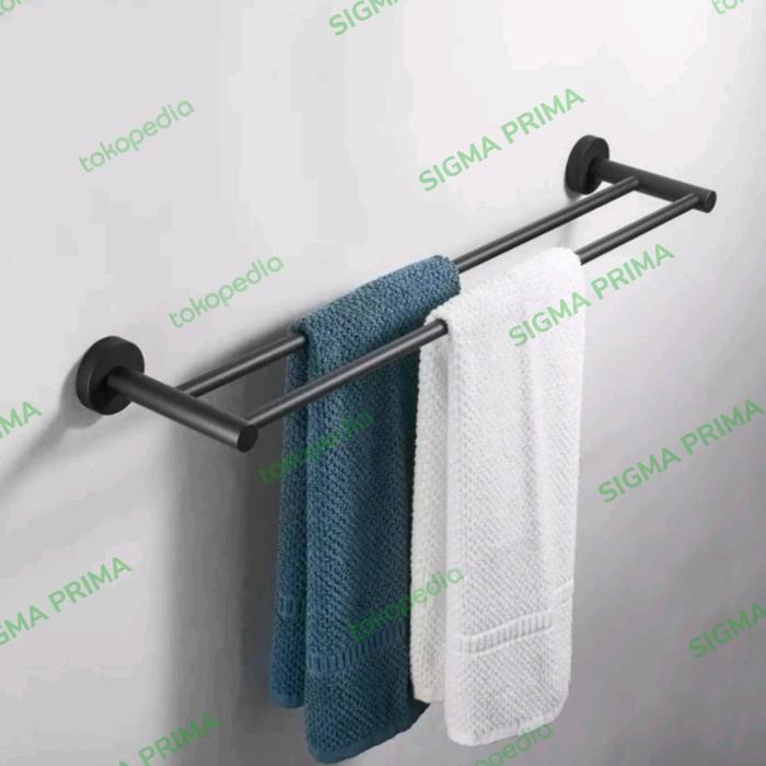 Jual Gantungan handuk hitam 70 cm gantungan handuk stainless hitam ...