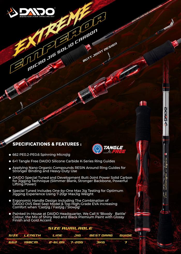 Jual JORAN DAIDO EMPEROR MICROJIG SOLID CARBON 198CM 2-6LB - Jakarta ...