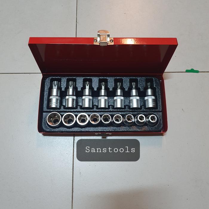 Jual Tekiro starbit & star E socket set 16pcs Kunci Sock L bintang M + F - 16pcs Tekiro ...