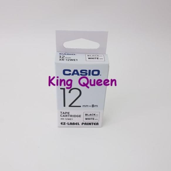 Jual EZ- Label Casio Tape Cartridge XR-12WE1 Black INK White 12MM X 8m ...