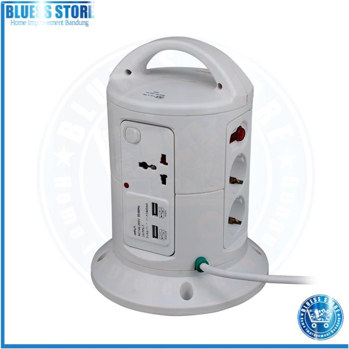 Jual Krisbow Stop Kontak Tower 4 Arah Colokan Listrik Universal With 2 ...