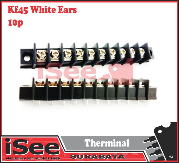 Jual Terminal Block Hitam 10P PCB 10 P KF45 10 Pin KF 45 With Ears ...