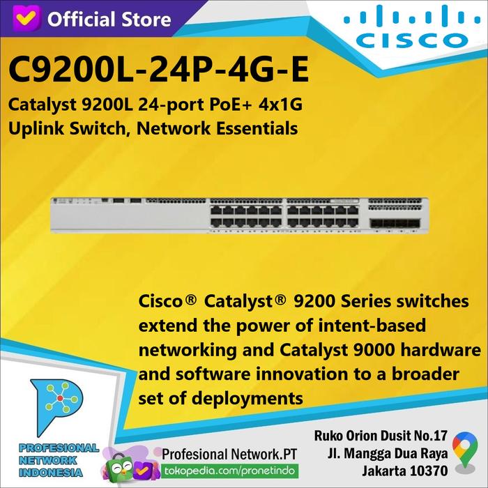 Promo Cisco C9200L-24P-4G-E Catalyst 9200 Series Switch + SmartNet ...