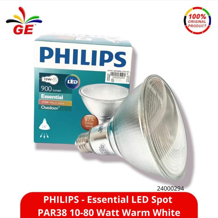 Jual PHILIPS - Essential LED Spot PAR38 10-80 Watt Warm White 24000294 ...