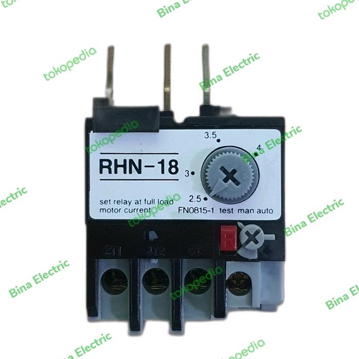Jual Thermal Overload Relay Taian RHN-18 3.5A 2.5A-4A / Overload Taian ...