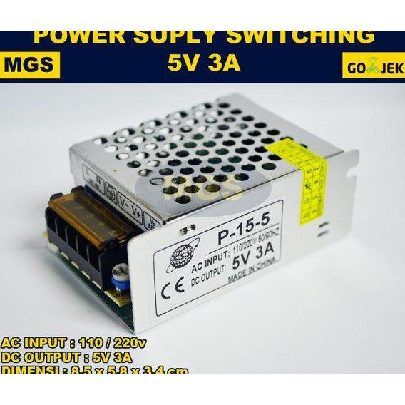 Jual Adaptor 5V 3A Power Supply Switching LED Jaring 3 Ampere 5 Volt DC - Jakarta Selatan ...