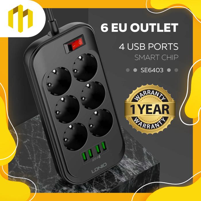 Jual LDNIO SE6403 stop kontak colokan listrik USB 5V 3,4A kids protection - Jakarta Pusat ...