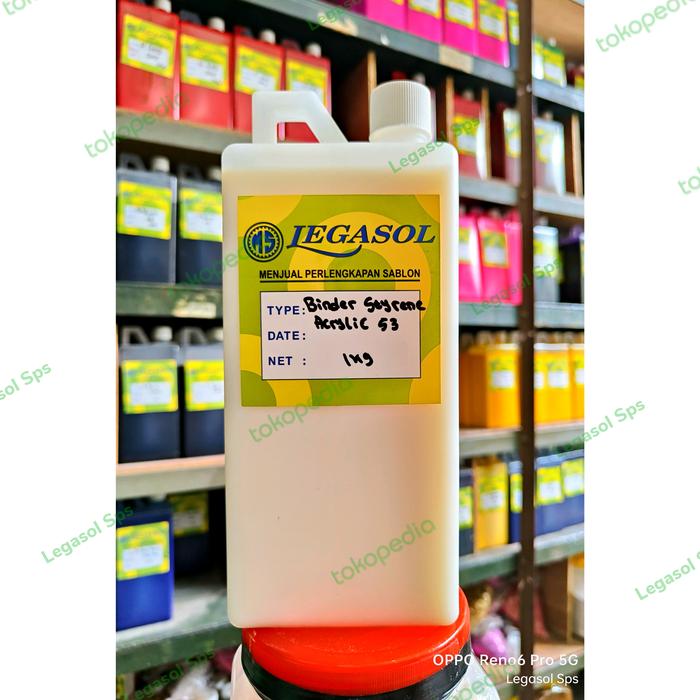 Jual Binder Styrene Acrylic 53 solid 40% @1kg ( u/Cat Tembok & Sablon ...