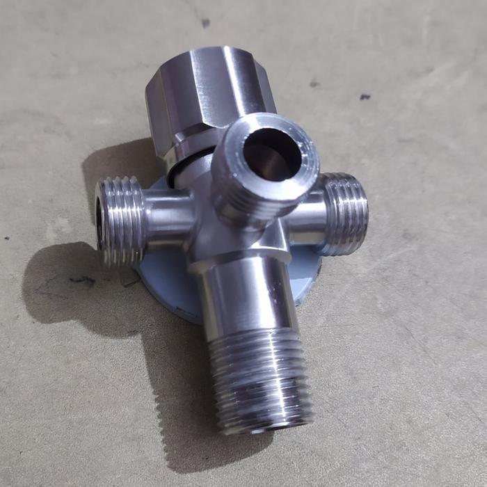 Jual STOP KRAN 3 LUBANG STAINLESS / STOP KRAN CABANG 3 WAY STAINLESS ...