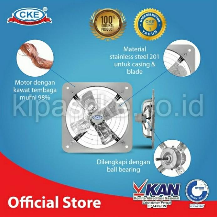 Jual CKE Exhaust Fan Stainless Steel 14 Inch 220v Exhaust Fan Dinding ...