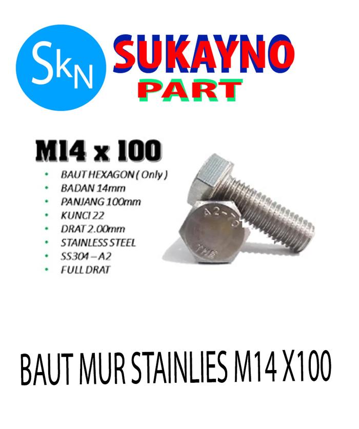 Jual BAUT mur M14X100 Stainless 304,HEX BOLT STAINLESS - Kab. Tangerang ...