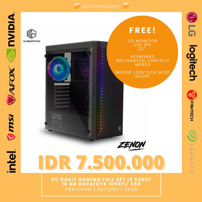 Jual PC Rakit Gaming Full Set i5 9400F/16 GB DDR4/GTX 1050Ti 4GB/ SSD ...