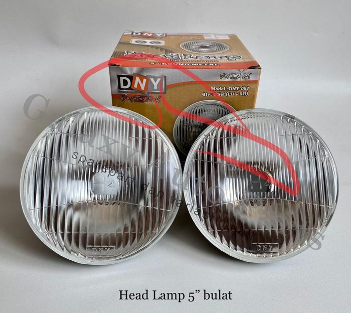 Jual Headlamp head lamp lampu mobil motor bulat 5 inch standar ...