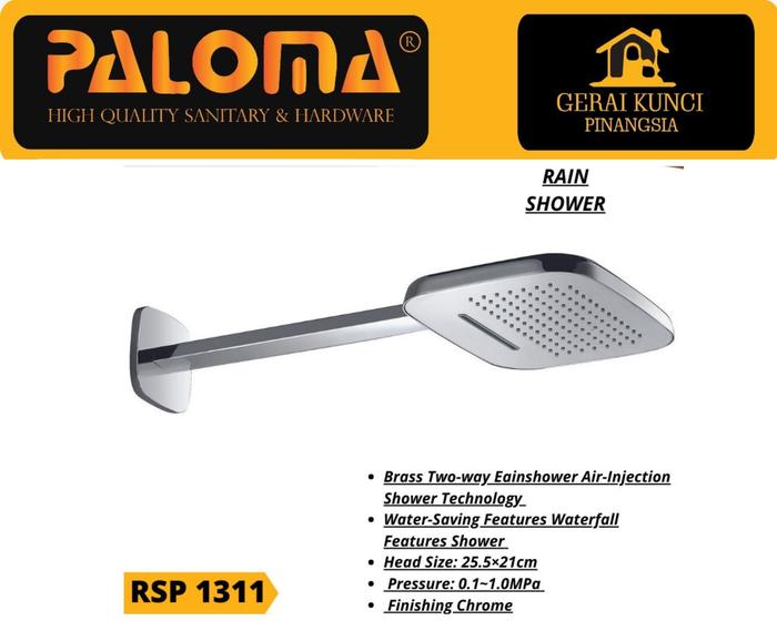 Jual PALOMA RSP 1311 DUAL FUNCTION RAIN SHOWER WITH WATERFALL SHOWER ...