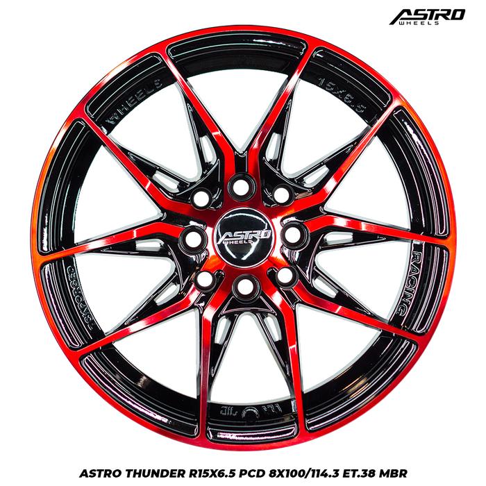 Promo Velg Mobil Astro Thunder 15X6.5 8X100/114.3 Matte Black Red Cicil ...