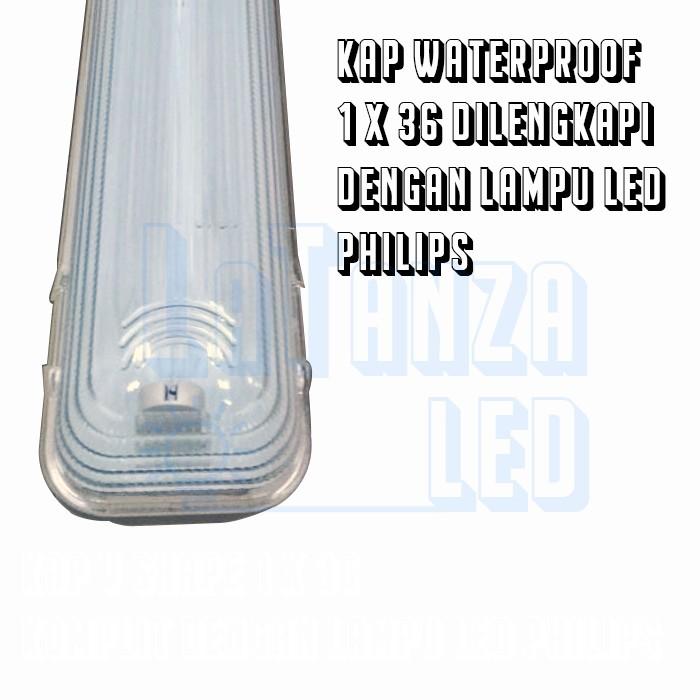 Jual Kap Lampu Waterproof 1x36 LED Philips TL 1 x 36 LED 120cm Komplit ...