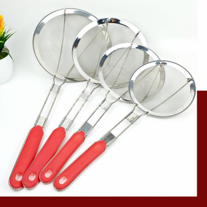 Jual Saringan / Serok Minyak Halus Stainless gg Merah 20cm - Jakarta ...