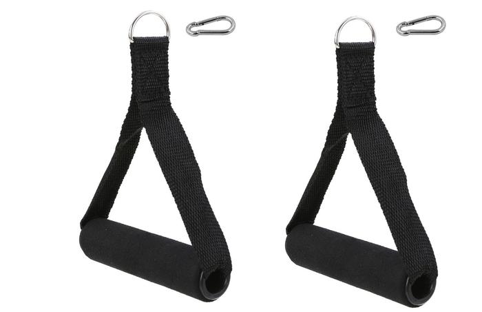 Jual 1 Pasang Cable Attachment Resistance Band Handle Strap Fitness Gym ...