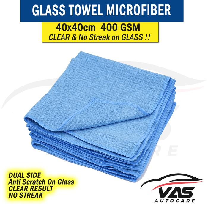 Jual Microfiber Glass Towel Kain Lap Kaca Mobil Window Car 40x40 cm 400 ...