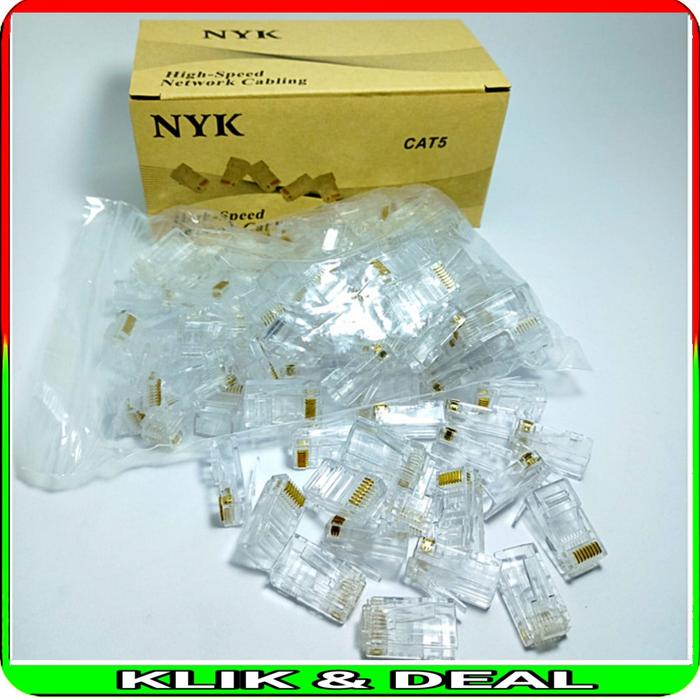 Jual connector RJ 45 isi 100pcs CAT 5 original NYK - Jakarta Pusat ...