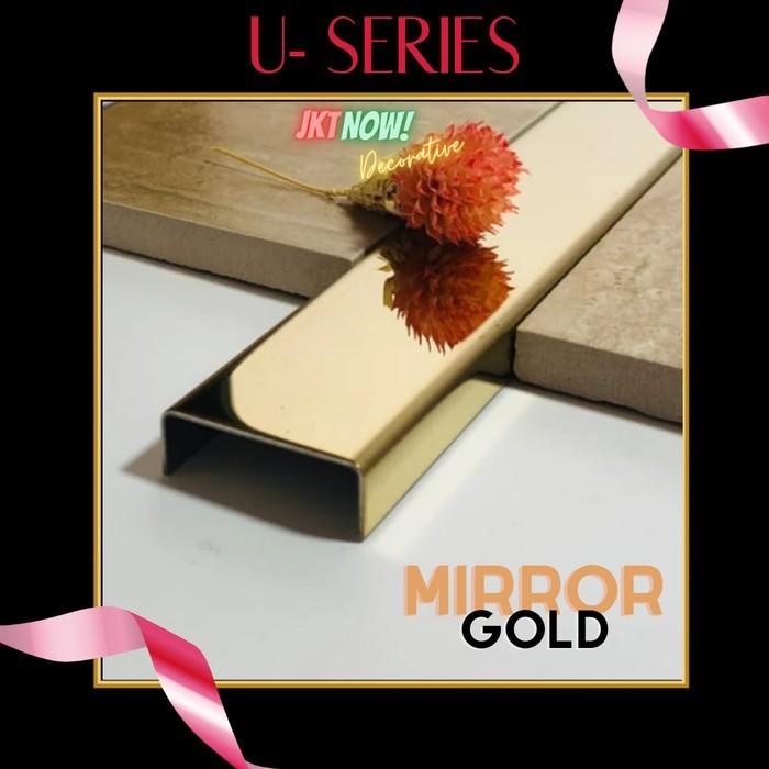 Jual Stainless Interior List U Mirror Gold - 20x40x20mm T: 0,8mm P: 3 ...