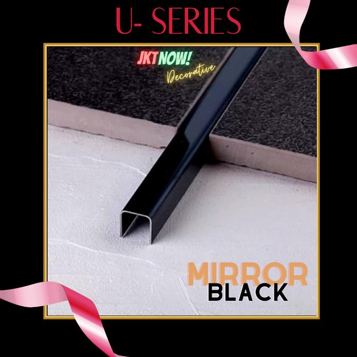 Jual Stainless Interior List U Mirror Black - 10x10x10mm T: 0,8mm P:3 ...