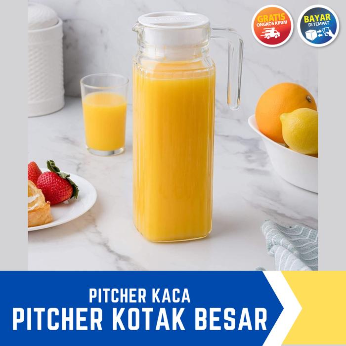 Promo Pitcher Jus Kaca 1 Liter / Teko Besar/ Teko Teh Kopi / Pitcher ...