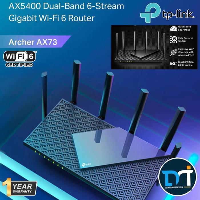 Promo Tp-Link Archer AX73 AX5400 Dual Band Gigabit Wi-Fi 6 Router Cicil ...
