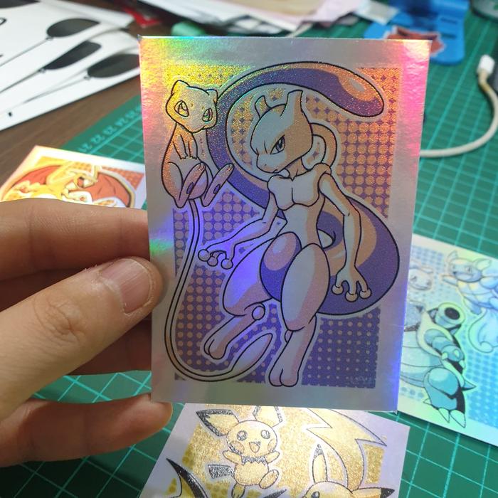 Jual Sticker Hologram Anime Besar - PSH1135 - Pokemon - Mew Mewtwo ...