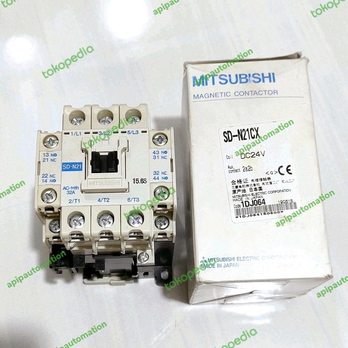 Jual MAGNETIC CONTACTOR MITSUBISHI SD-N21CX 24VDC 32A MADE IN JAPAN ...