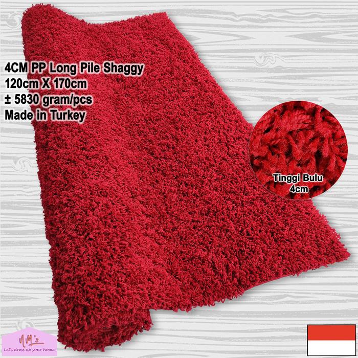 Promo Karpet shaggy polypropylene polos turki bulu panjang halus tebal ...