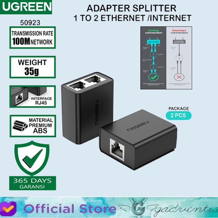 Jual UGREEN Adapter Connector LAN RJ45 Splitter 1 To 2 Ethernet Network ...
